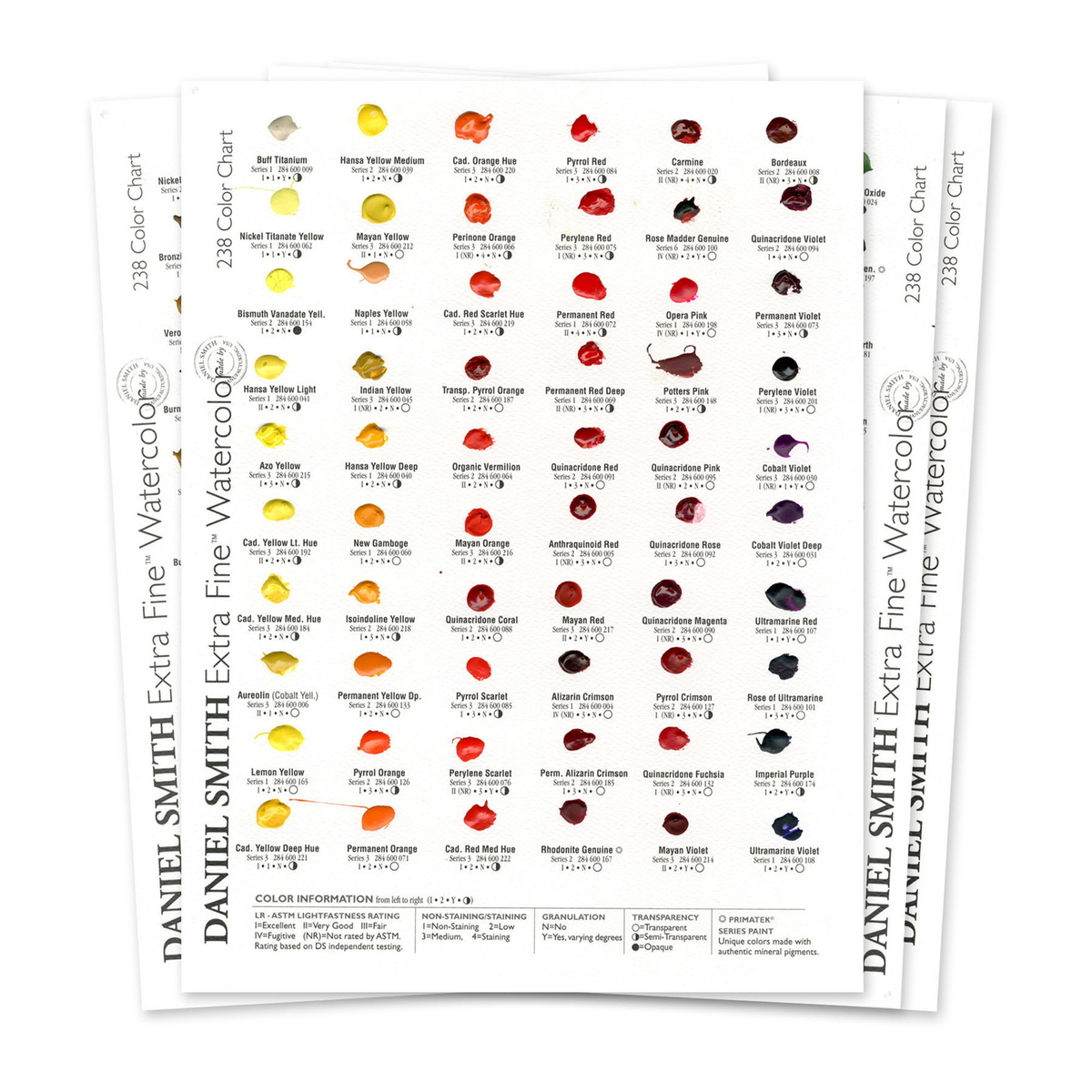 Daniel Smith prikkort – Watercolor Dot Card 238 – 4 ark med 238 farger ...