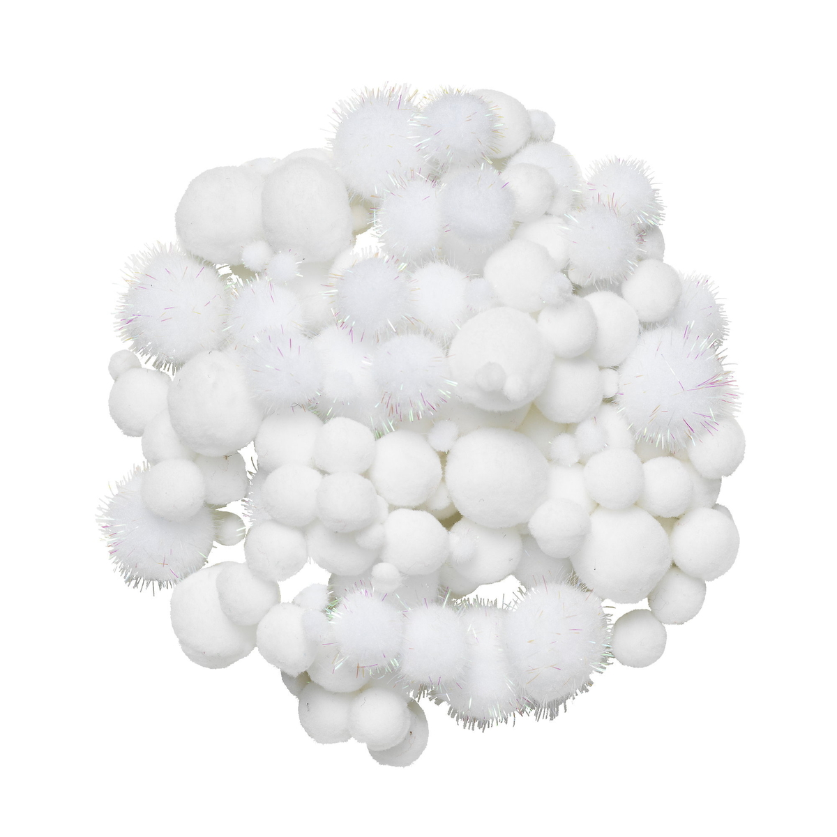 Pom Pom mix 150 st vita – massor av fina fluffiga pompom-bollar ...