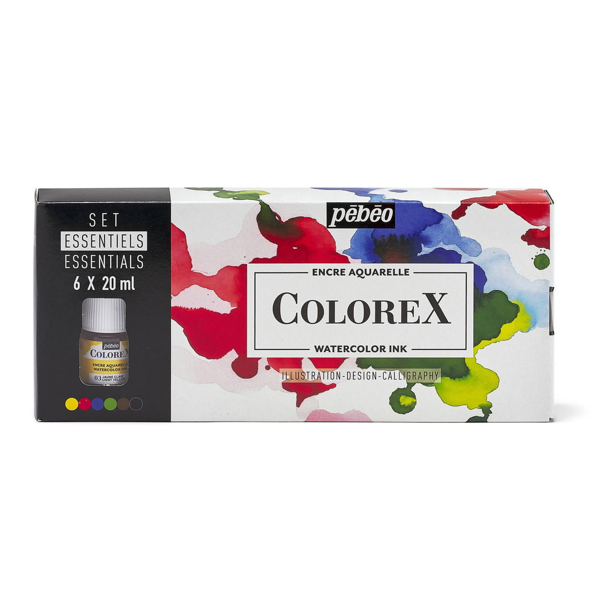 Colorex Watercolor Ink Set Essentials 6×20 ml – akvarellblekk i 6 ...