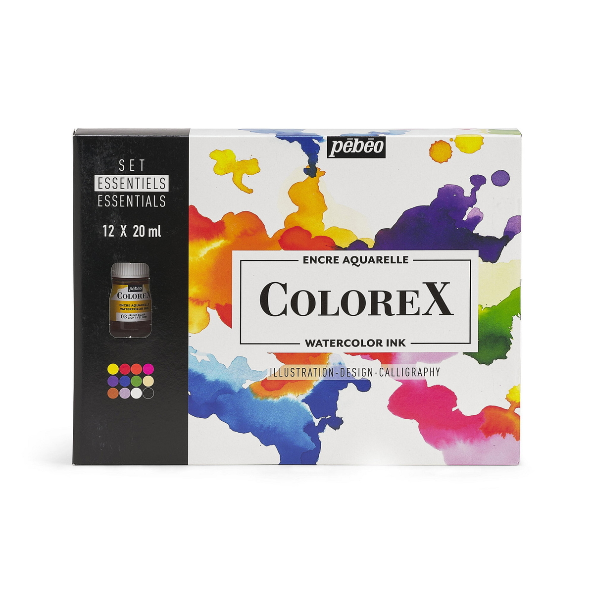 Colorex Watercolor Ink Set Essentials 12×20 ml – akvarelblæk i 12 ...