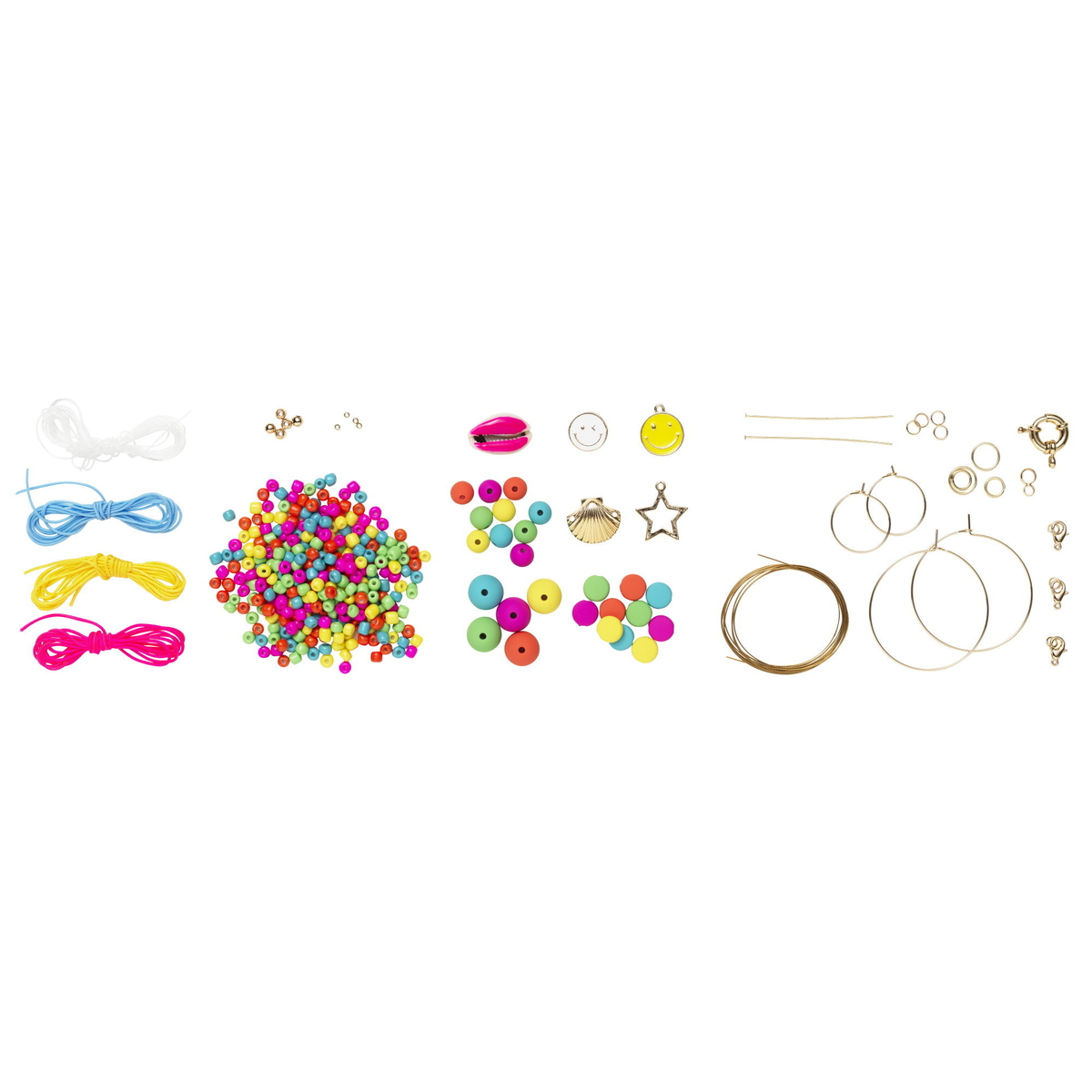Happy neon charms jewellery kit – skapa dina egna vackra smycken ...