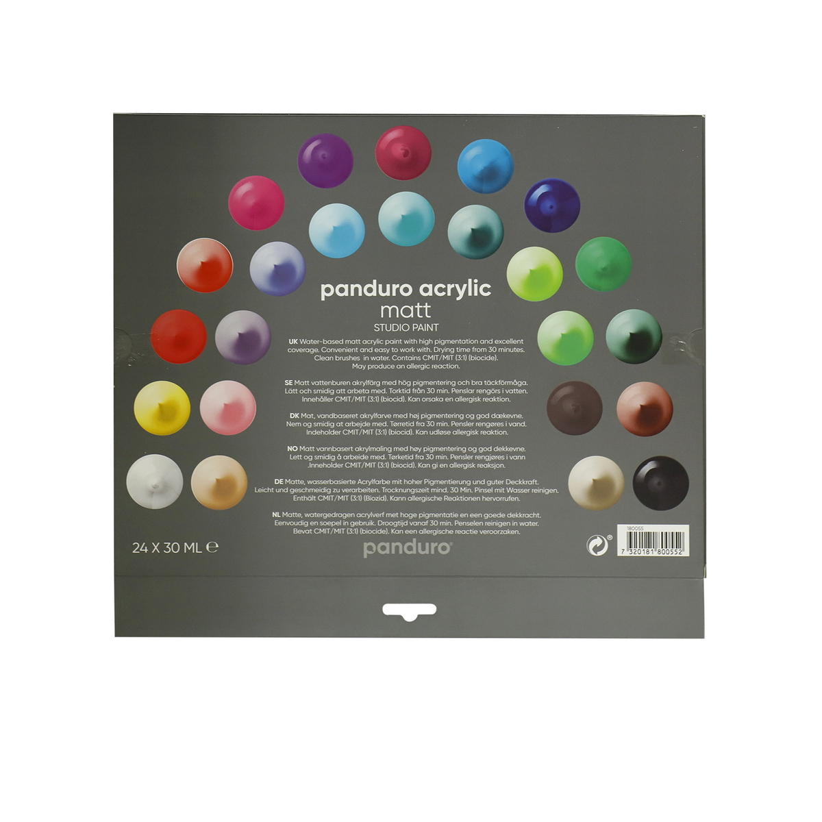 Panduro Acrylic matt set – 24×30 ml med matta akrylfärger | Panduro