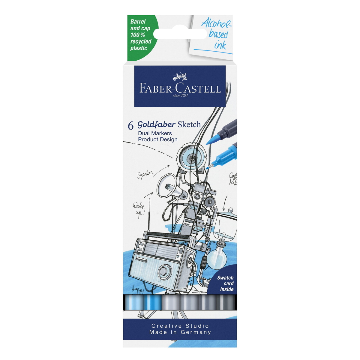 Faber-Castell Sketch Marker Product Design, 6 tuschpennor med ...
