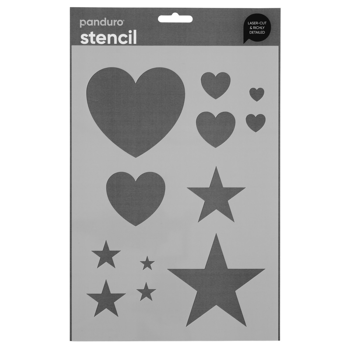 Sapluuna A4 Hearts & stars, sapluuna, jossa sydän- ja tähtikuvioita ...