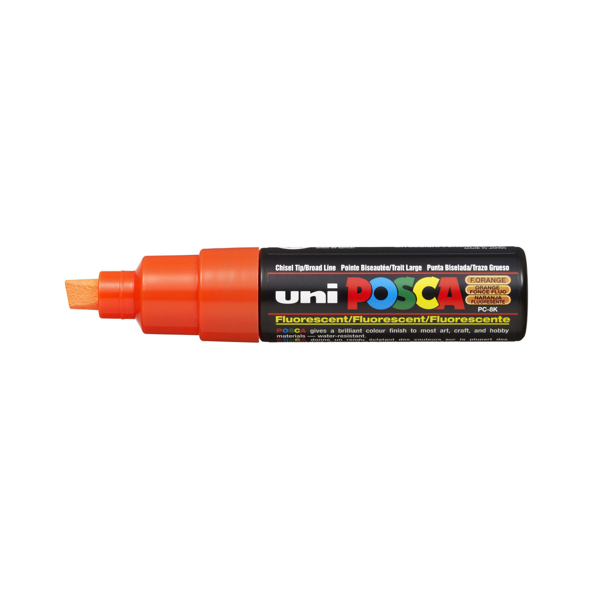 Posca PC-8K Fluorescent Orange 754 (8 mm broad tip / chisel) | Panduro