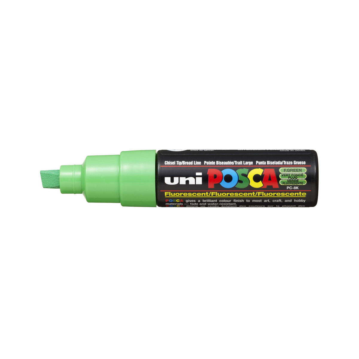 Posca PC-8K Fluorescent Green 733 (8 mm broad tip / chisel) | Panduro