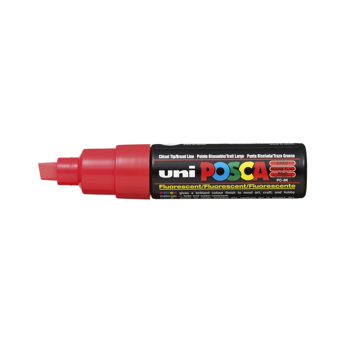 Posca PC-8K Fluorescent Red 740 (8 mm broad tip / chisel) | Panduro