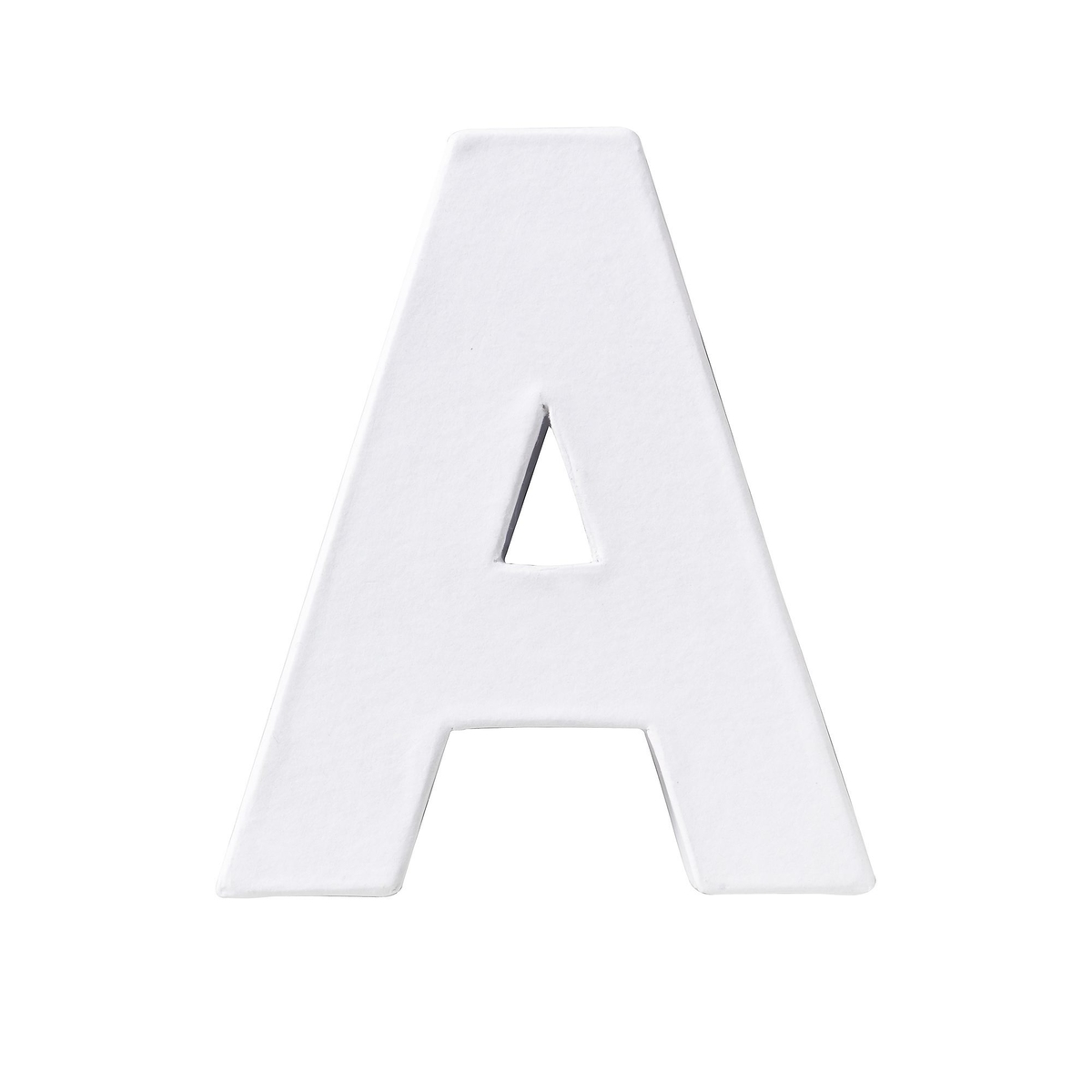 Bokstav A papp h 10 cm vit