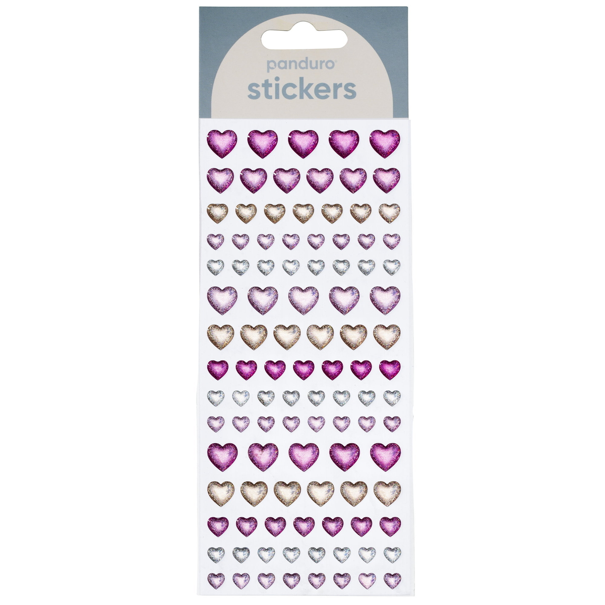 Klistermärken puffy stickers 102 stora & små iriserande hjärtan som ...