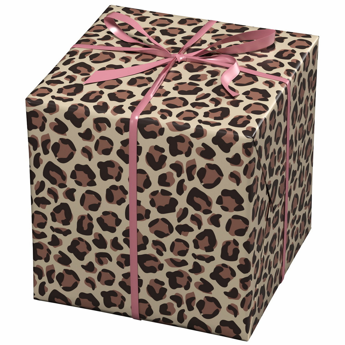 Gavepapir på rulle 10 m × 57 cm – beige papir med leopardmønster ...
