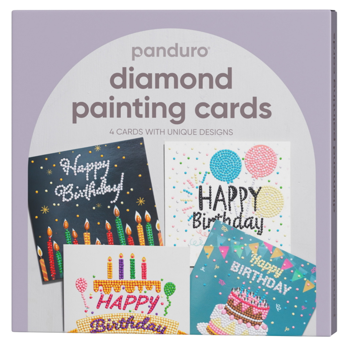 Diamond Painting – 4 kpl 15 x 15 cm:n kortteja, joissa kukka ja ...