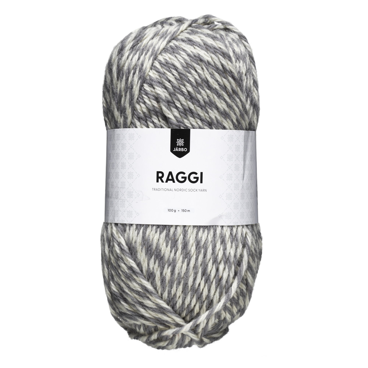 Garn Järbo Raggi 100g grå/vit – Graystone mouliné 1515 | Panduro