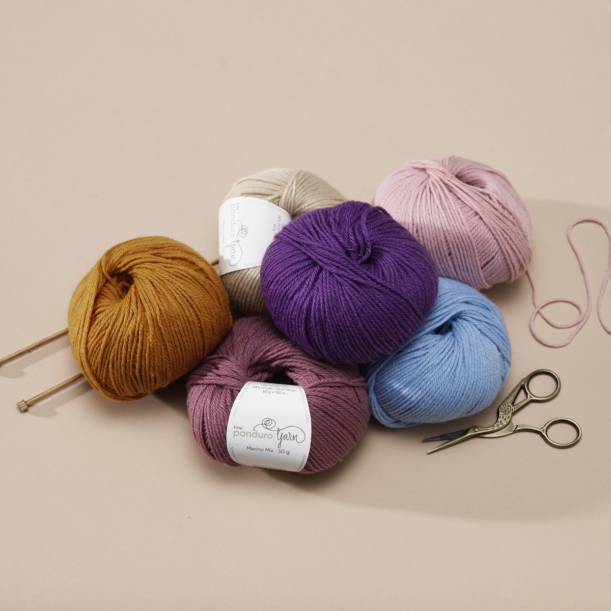 Garn Merino Mix 50g mellanlila | Panduro