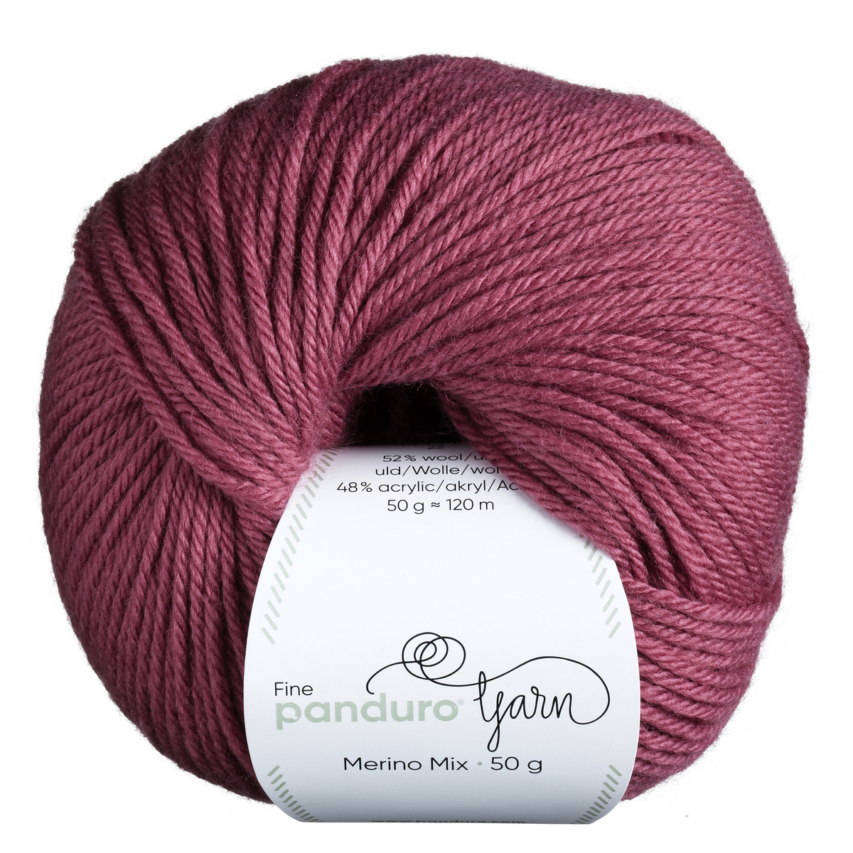 Garn Merino Mix 50g mörkrosa | Panduro