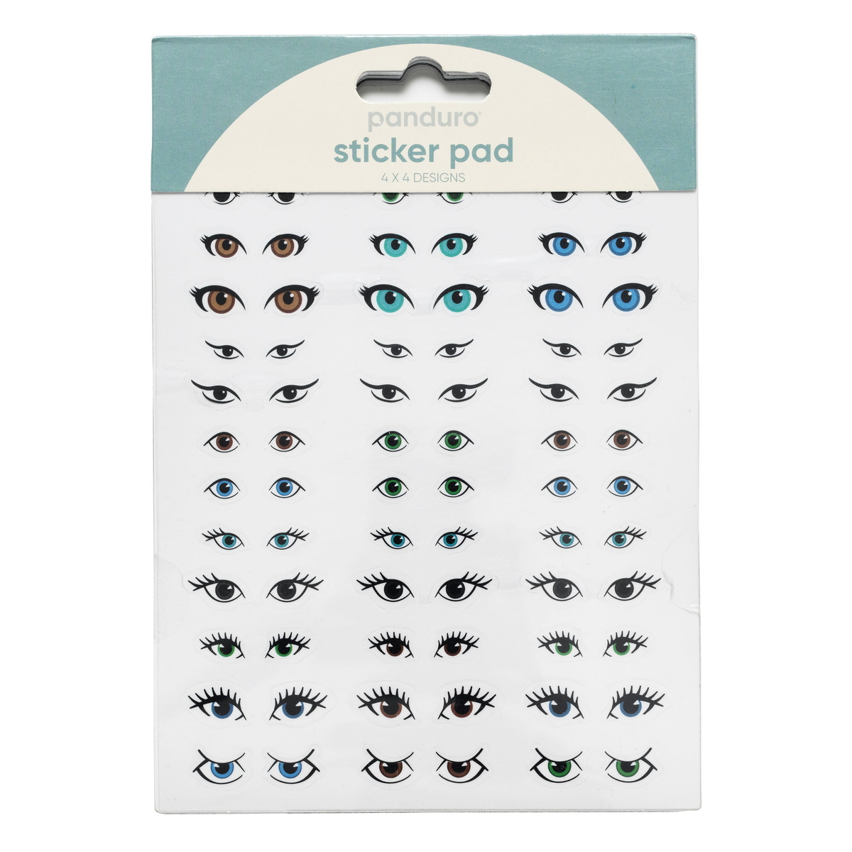 Stickersblock 16 ark Eyes – massor av vackra ögon, roliga ögon och ...