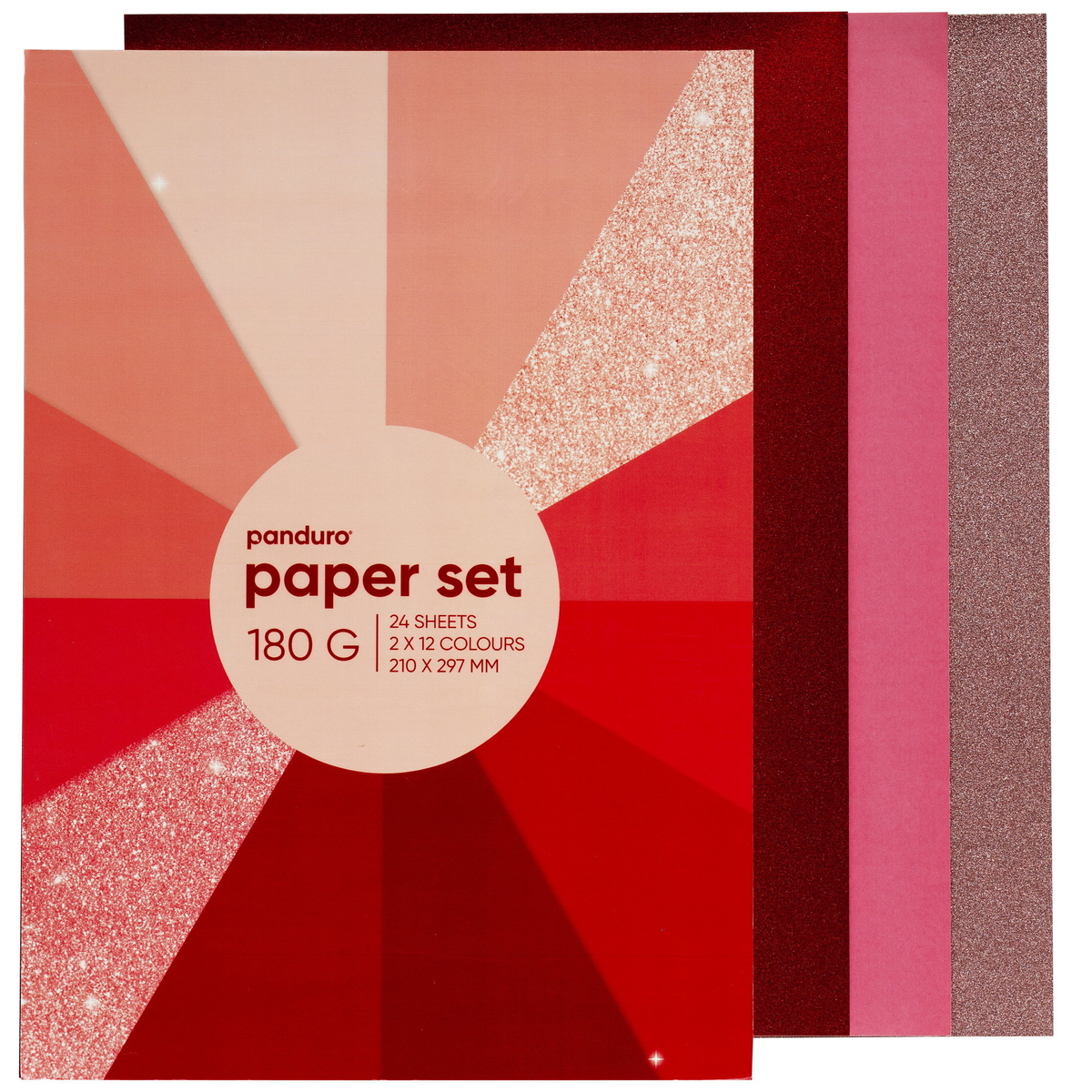 Blokk A4 (210x297 mm) med 24 ark, vekt 180 g/m² – rosa og rødt tema ...