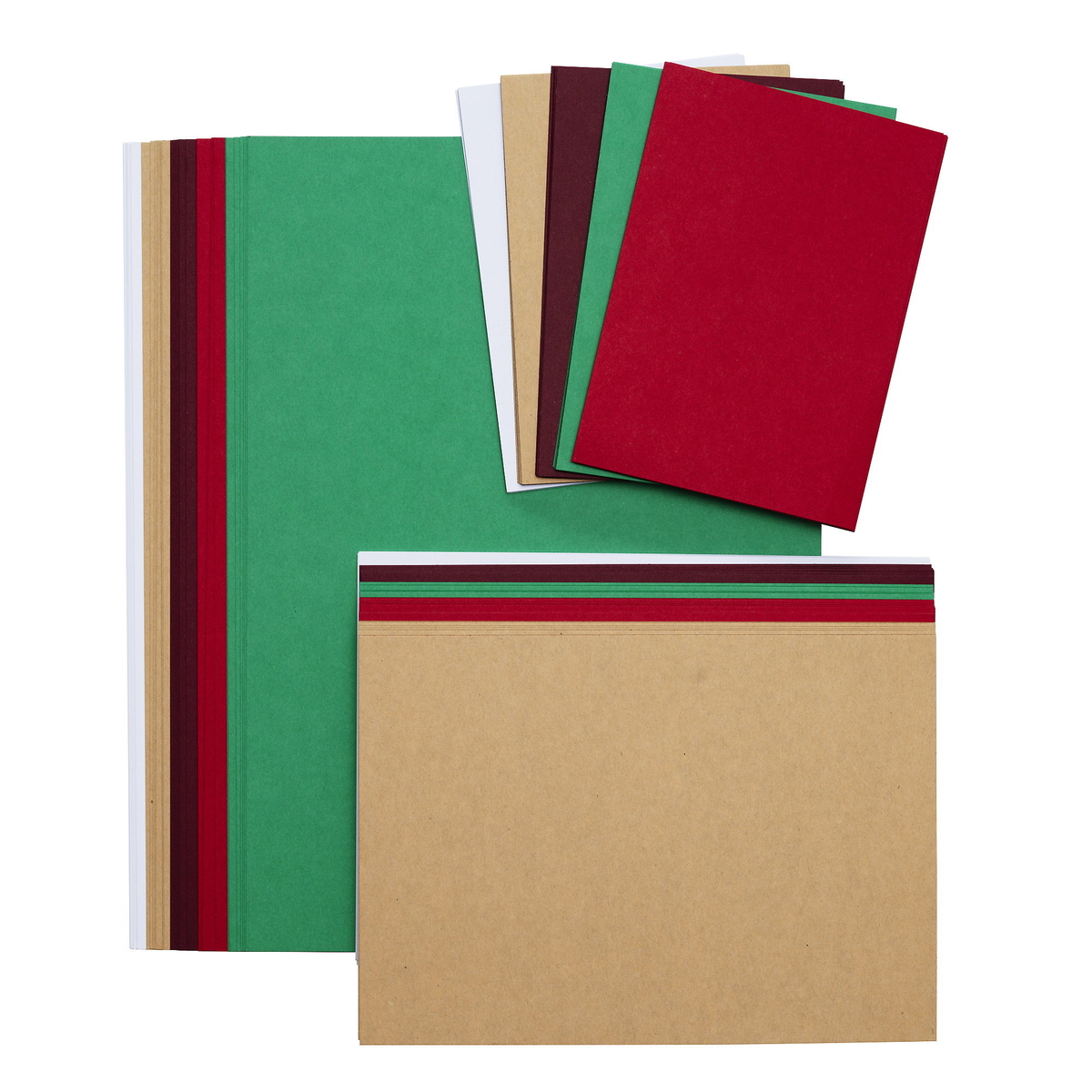 Kartong i mixade julfärger i 3 olika storlekar – A4, A5 och A6. Ytvikt ...