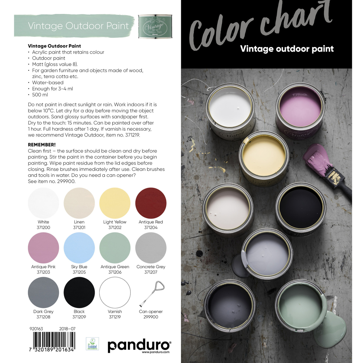 Panduro vintage chalky outdoor paint 500 ml – White | Panduro
