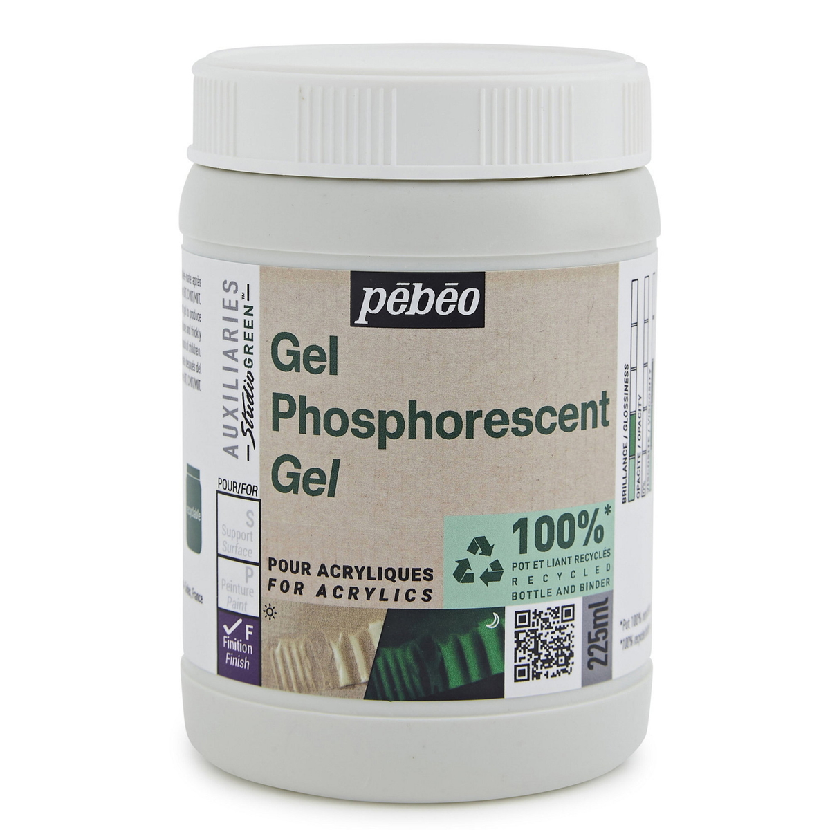 Pebeo phosphorescent gel 225 ml – fosforescerande självlysande gel för ...