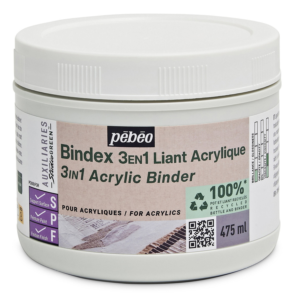 Pebeo Acrylic binder 3-in-1, 475 ml – vattenbaserat bindemedel för ...