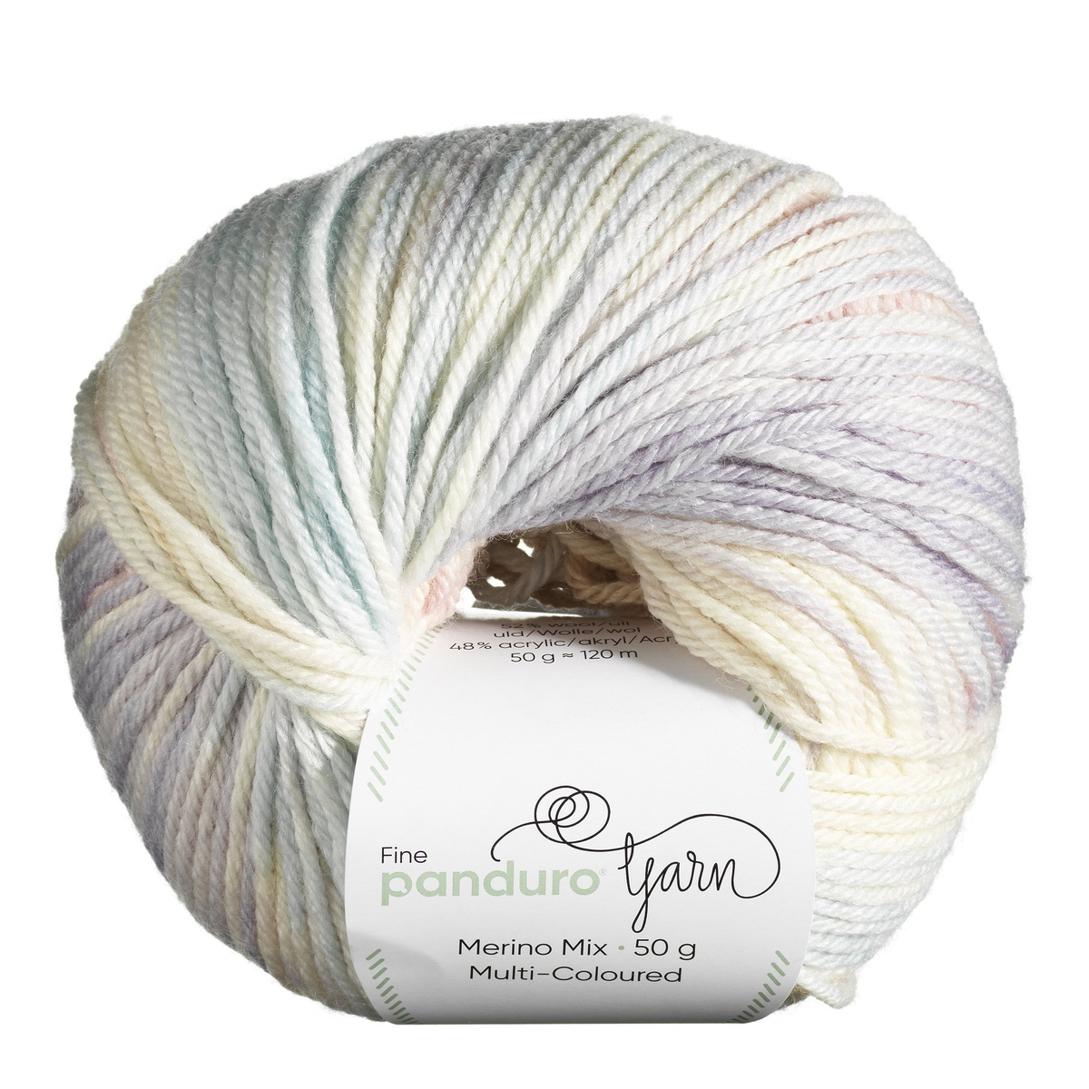 Merino Mix Multi-Coloured -lanka, 50 g, vaalea pastelli | Panduro