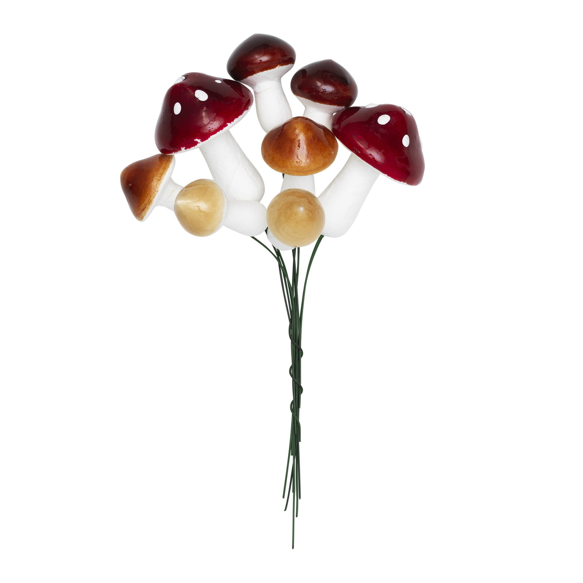 Mixade svampar av styrolit, fästa på 10–12 cm ståltråd. 8 st. H. 45–60 ...