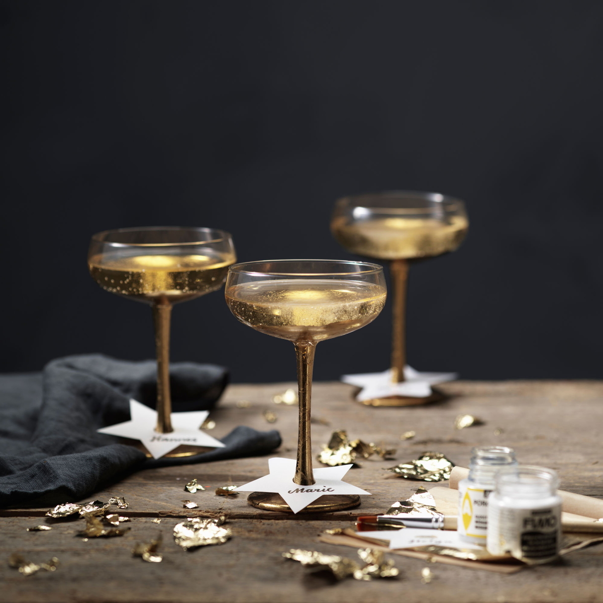 Metallblad bladguld (oäkta) för lera. 8,5×8,5 cm i 10 olika färger ...