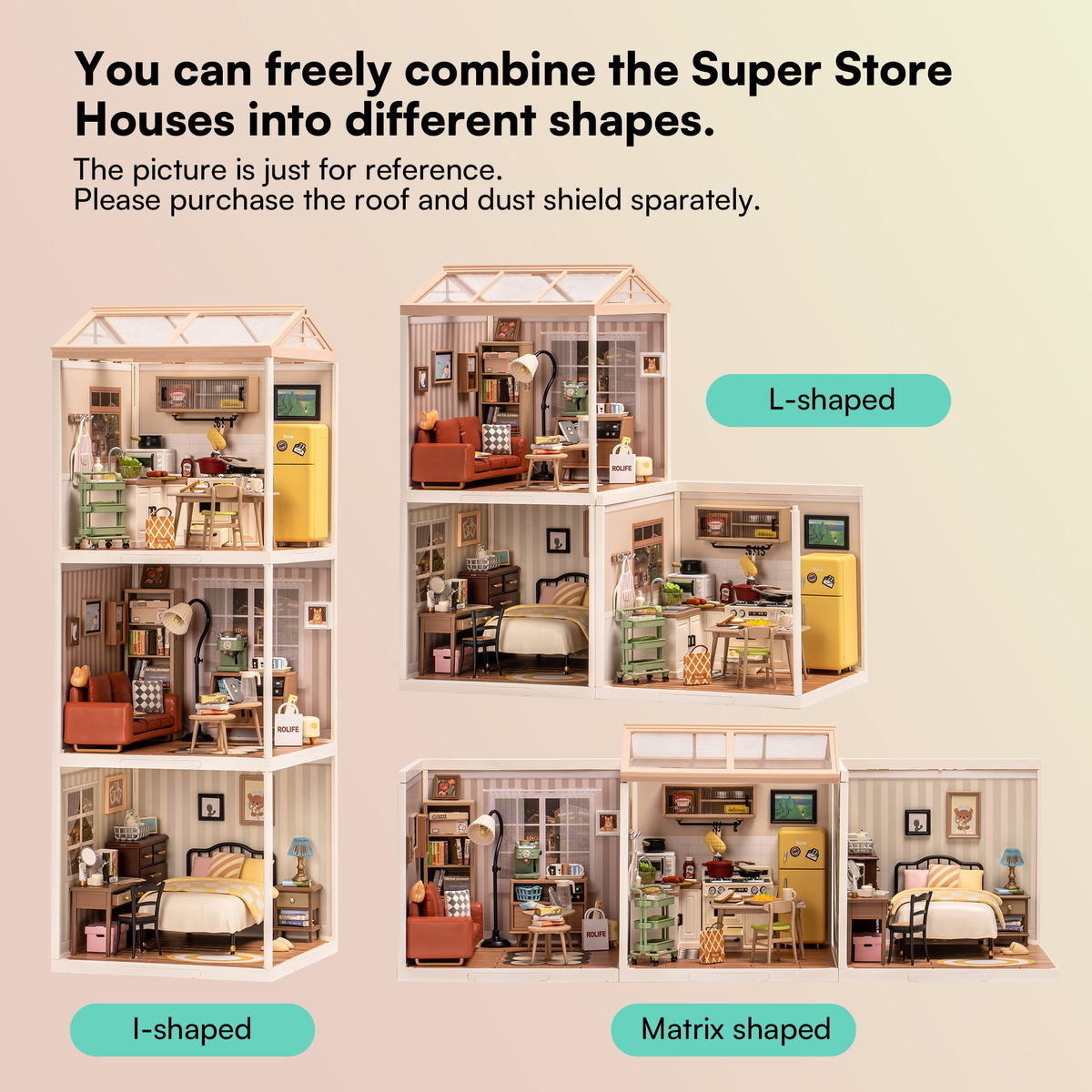 Rolife DIY Super Creator B DWP02 – Flott tak og støvbeskyttelse til ...