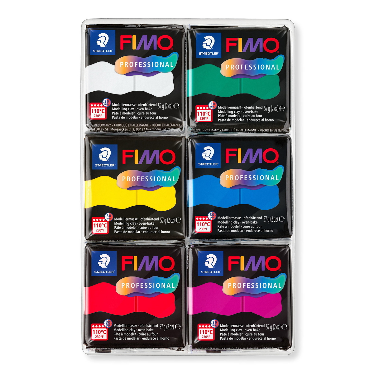 Fimo Professional True Colours 6 × 57 g, Fimo-massa perusväreissä ...