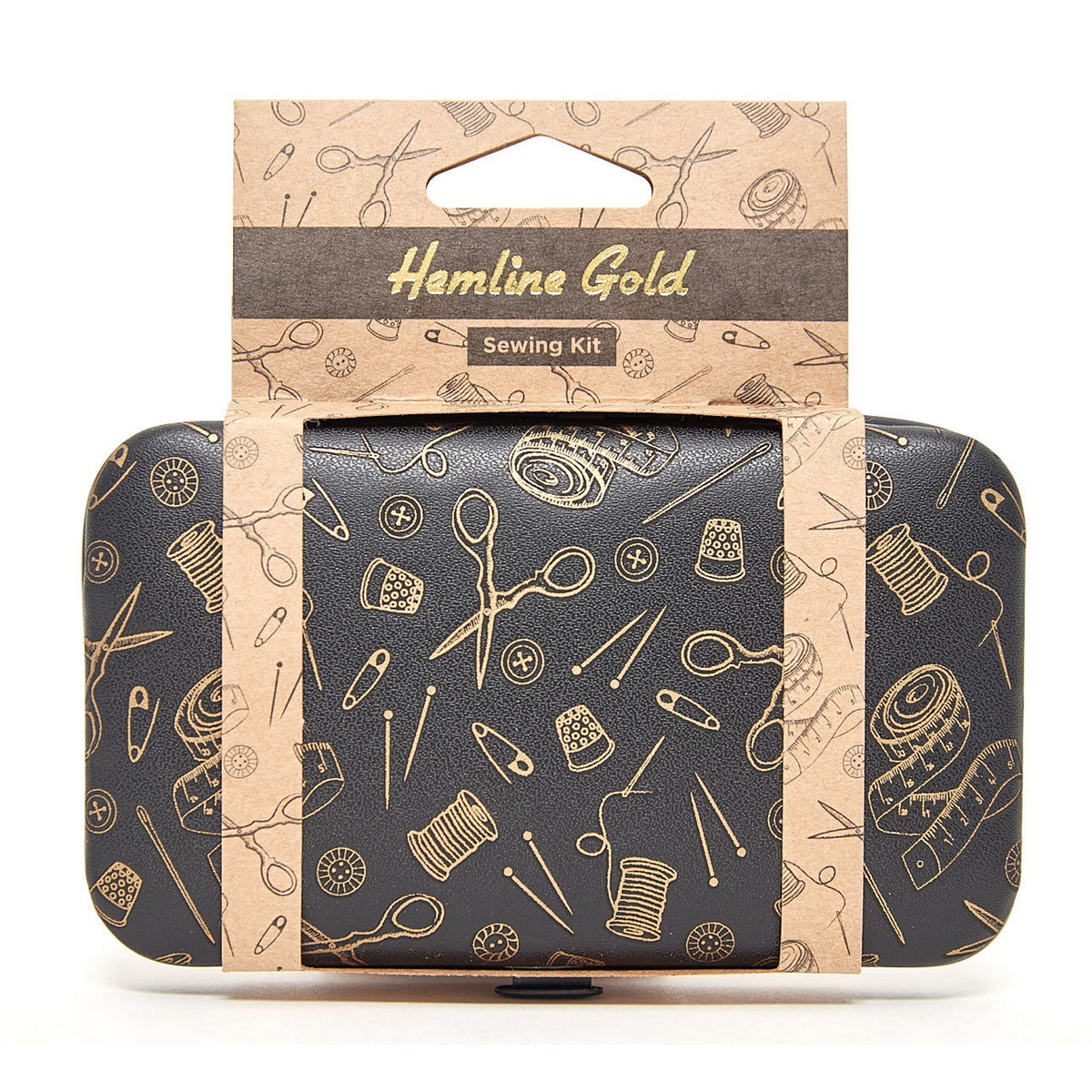 Syset rese-etui svart / guld