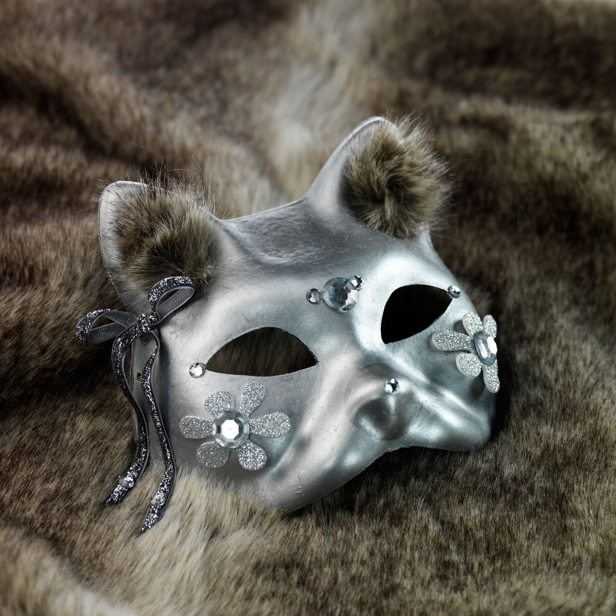 Ansiktsmask katt, kattmask av formpressad papp 18×18 cm | Panduro
