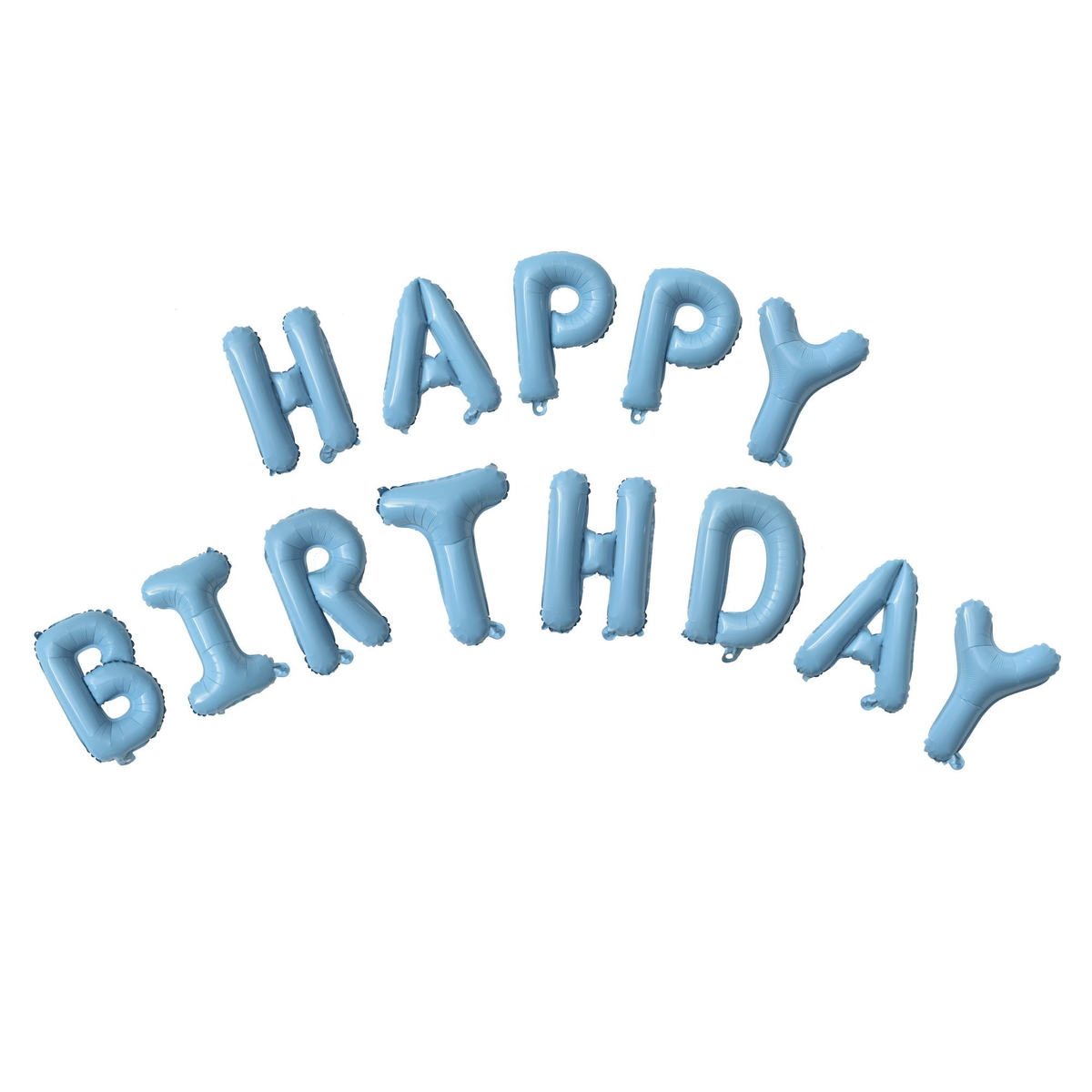 Happy Birthday folieballonger, blå – total bredd ca 270 cm | Panduro