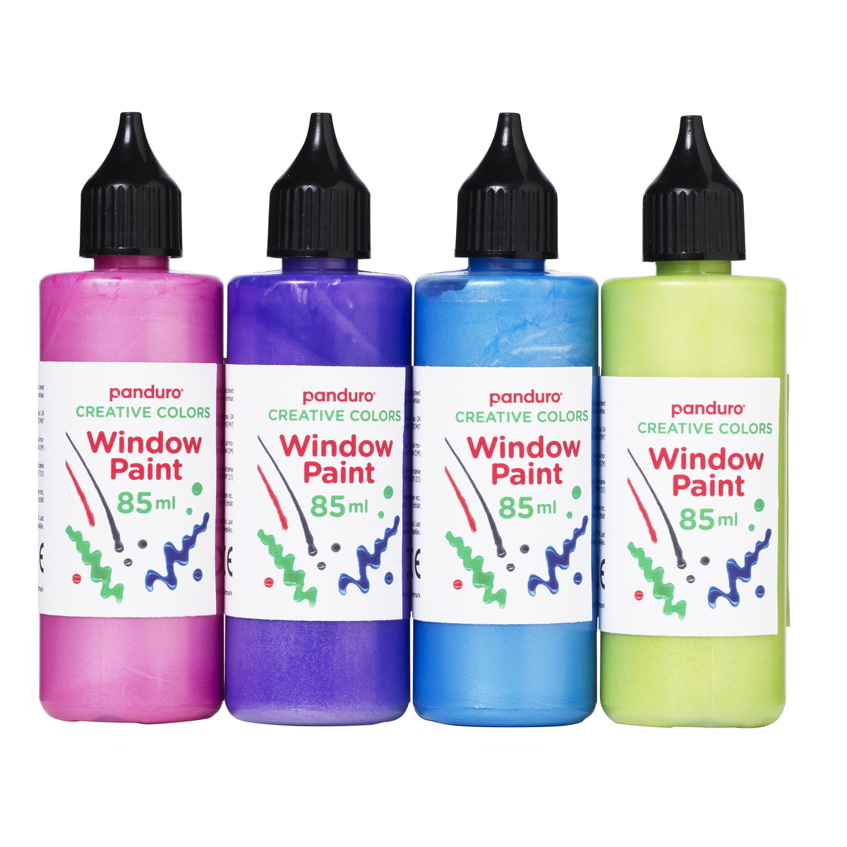 Window Paint 4-pakning – Pearl Happy, 4×85 ml herlig glinsende vindusmaling