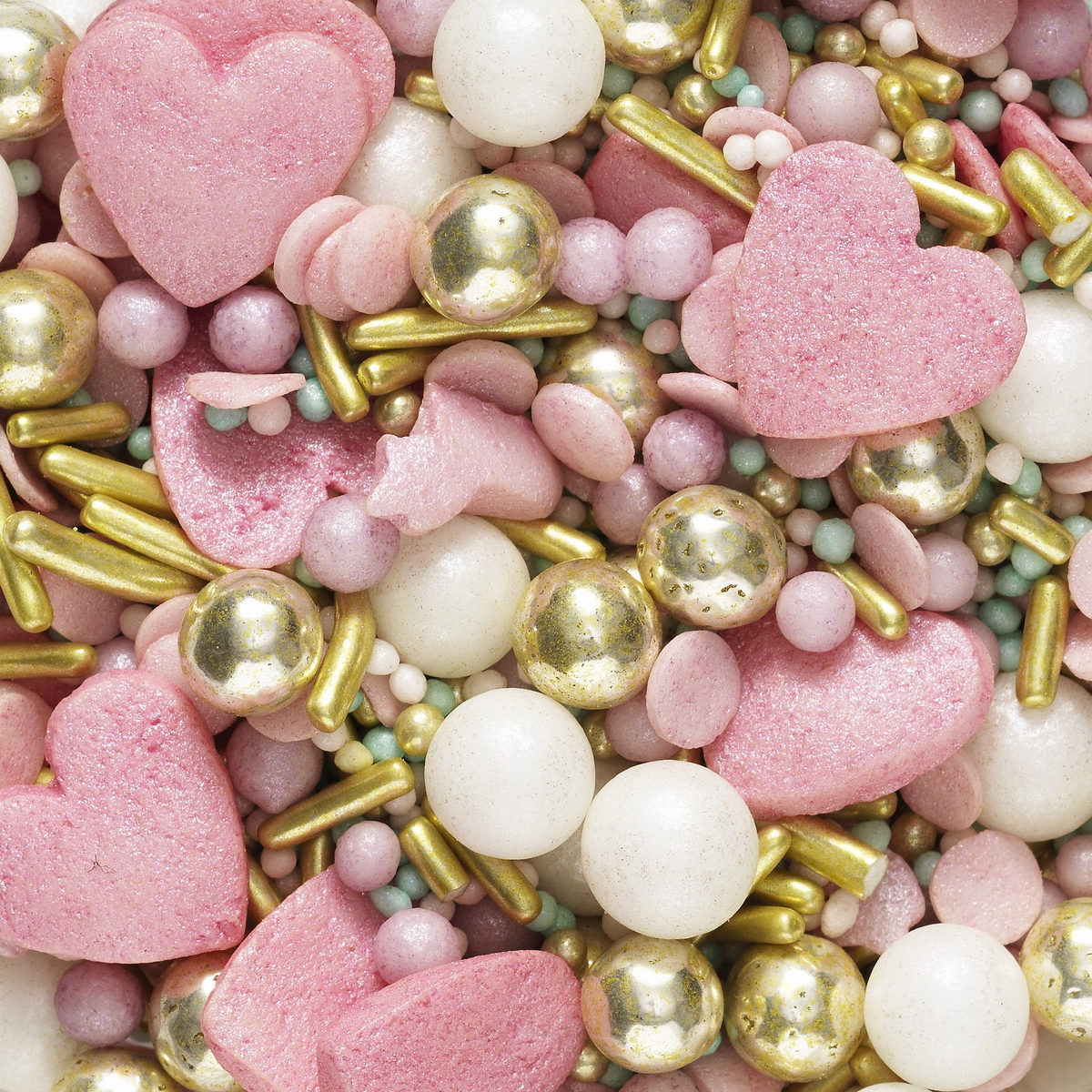 Strösselmix 40g Unicorn – ljust, guldigt och rosa hjärtan i en sagolik ...