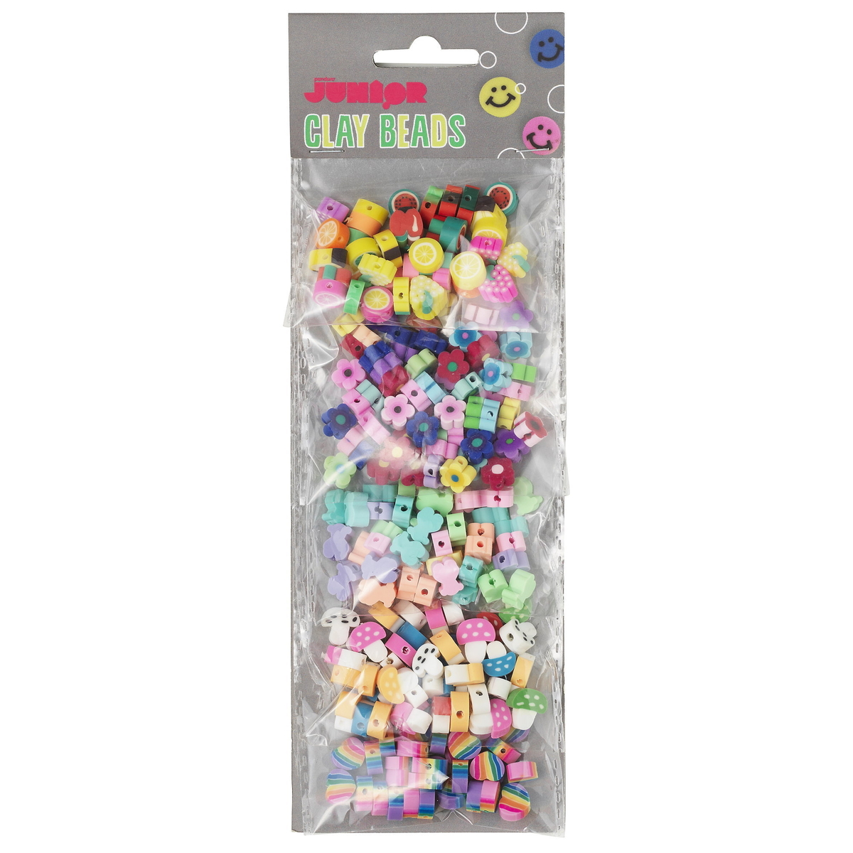 5-pak farvestrålende og sjove perler af polymerler, cirka 1 cm store ...