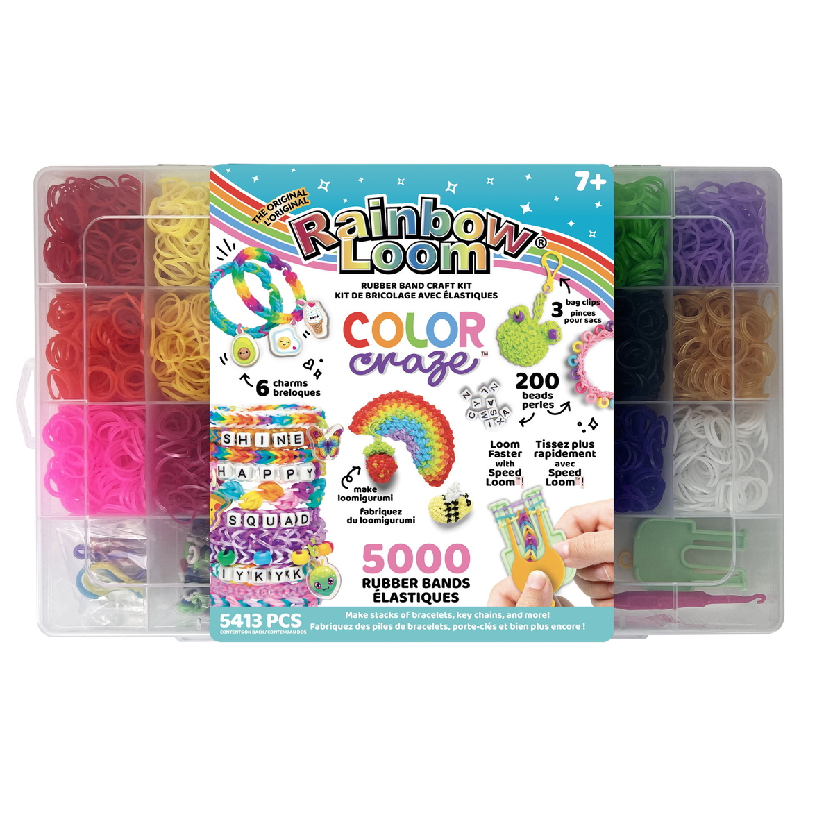 Rainbow Loom Color Craze, 5 000 Looms-lenkkiä + rannekorutyökalu ...