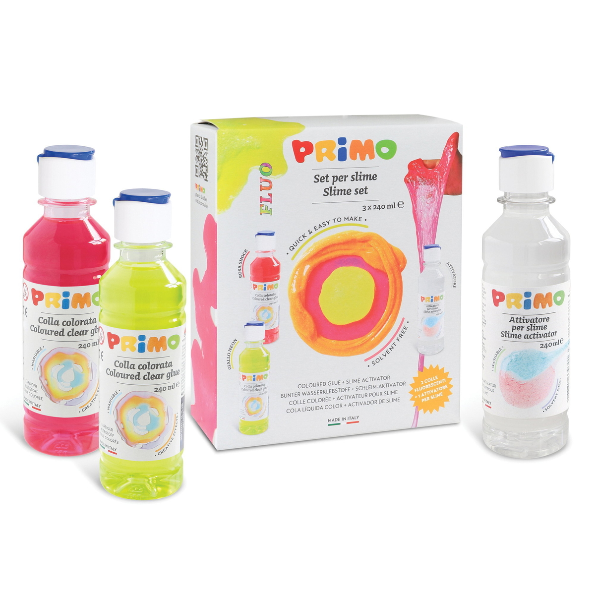 Primo Slime Lab Neon – 2×240 ml neon slimefärg + 240 ml slime ...