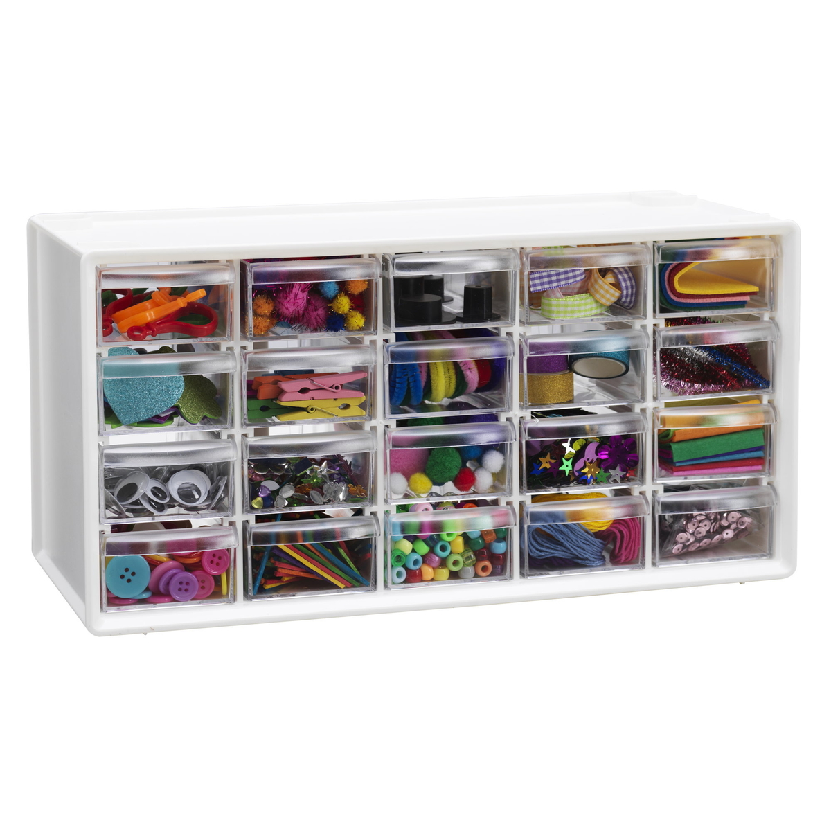 Pysselbyrå fylld med massor av pyssel & pyssel-tillbehör – 37,4×15,4×18 ...