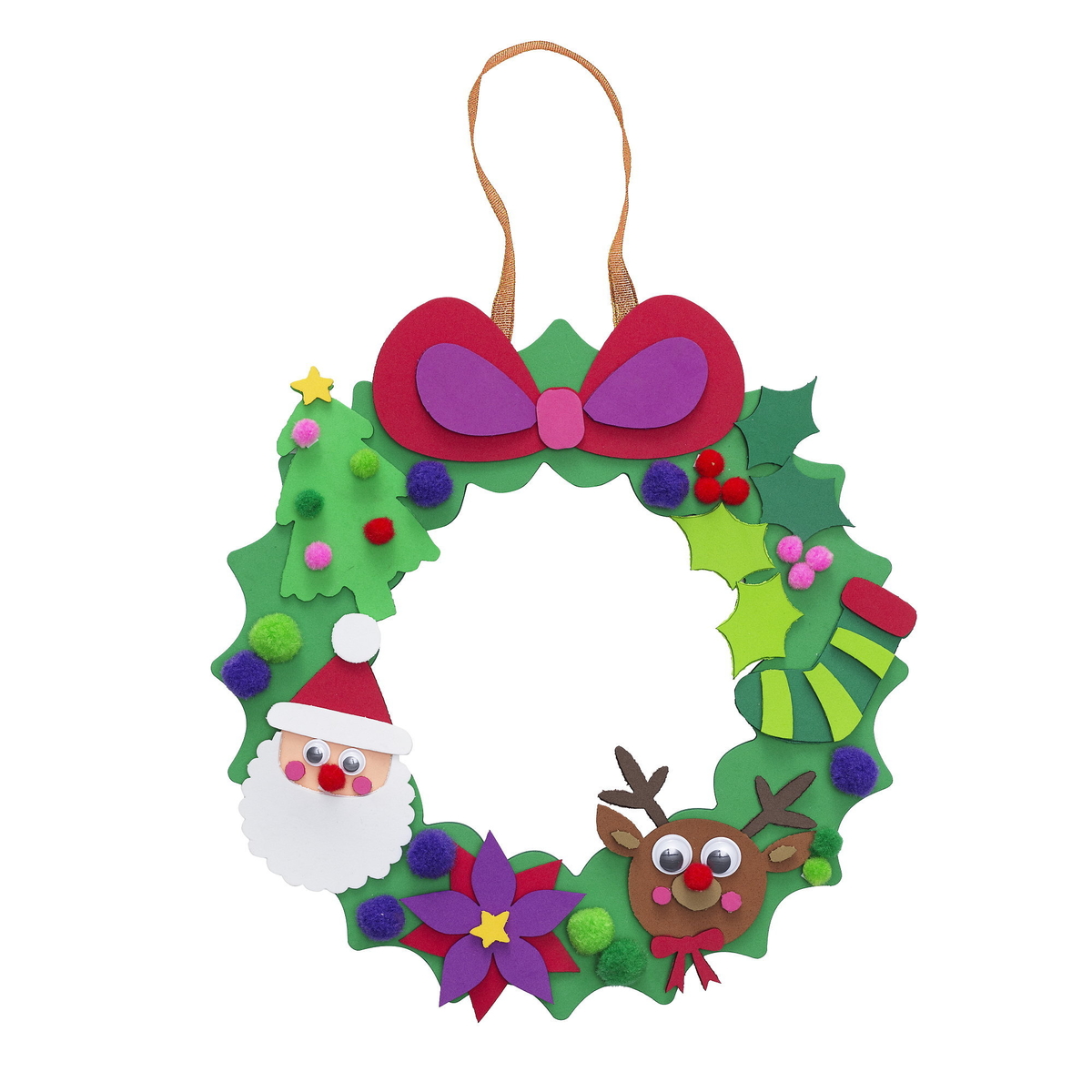 DIY-Kit Christmas Wreath pyssla en supersöt julkrans med funky foam ...
