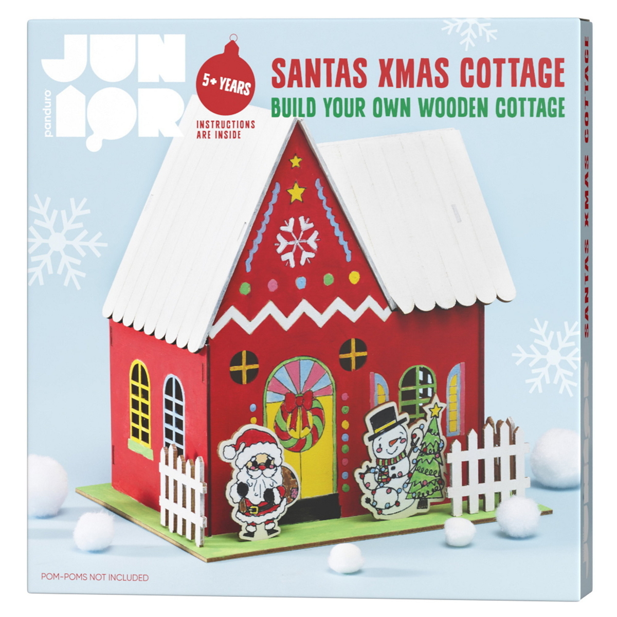 DIY-Kit Santas Xmas Cottage – bygg, måla och dekorera tomtens fina ...