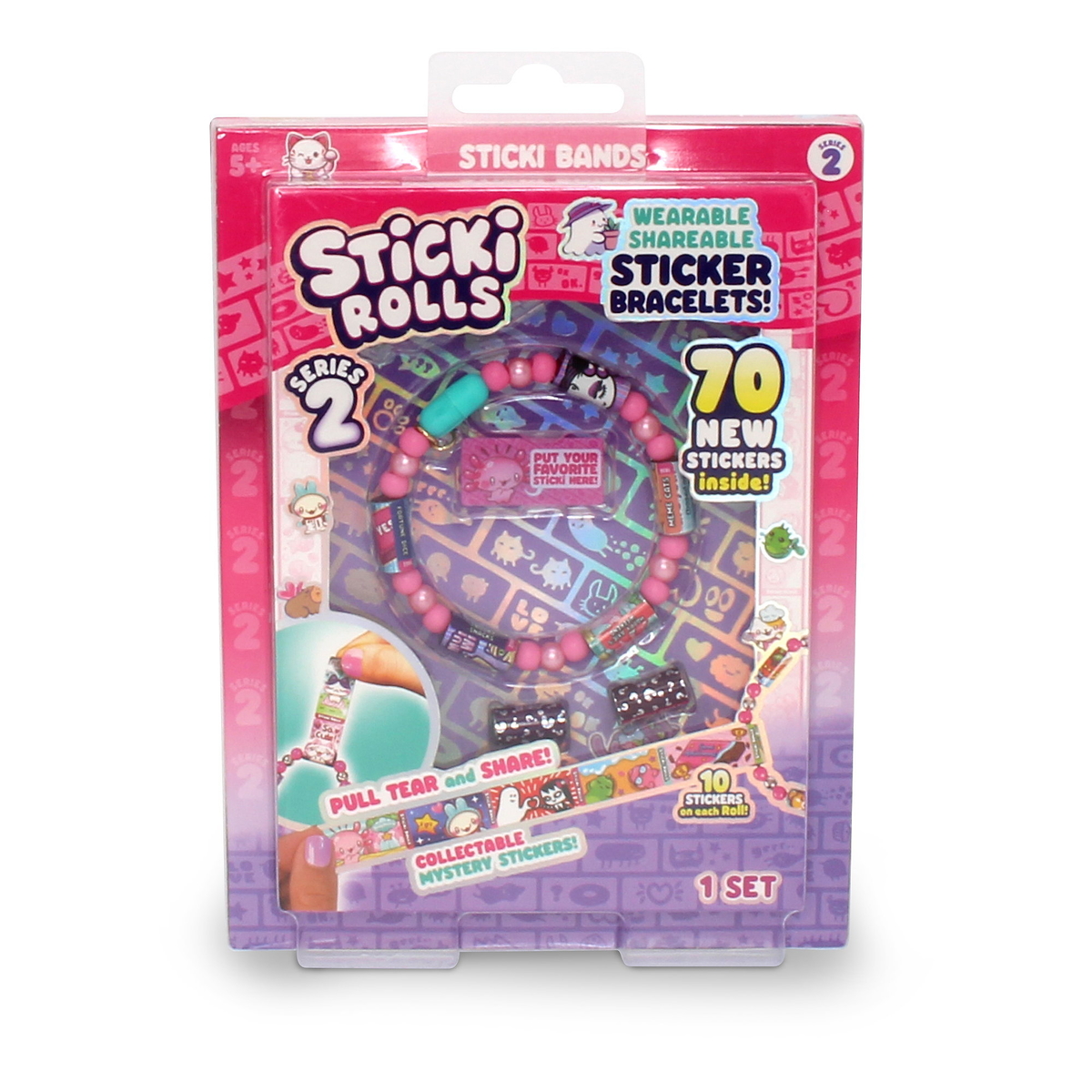 Sticki Rolls Season 2, armband med 50+20 coola små klistermärken ...