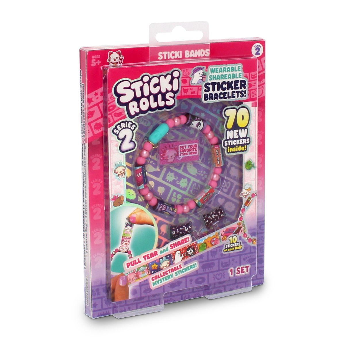 Sticki Rolls Season 2, armband med 50+20 coola små klistermärken ...