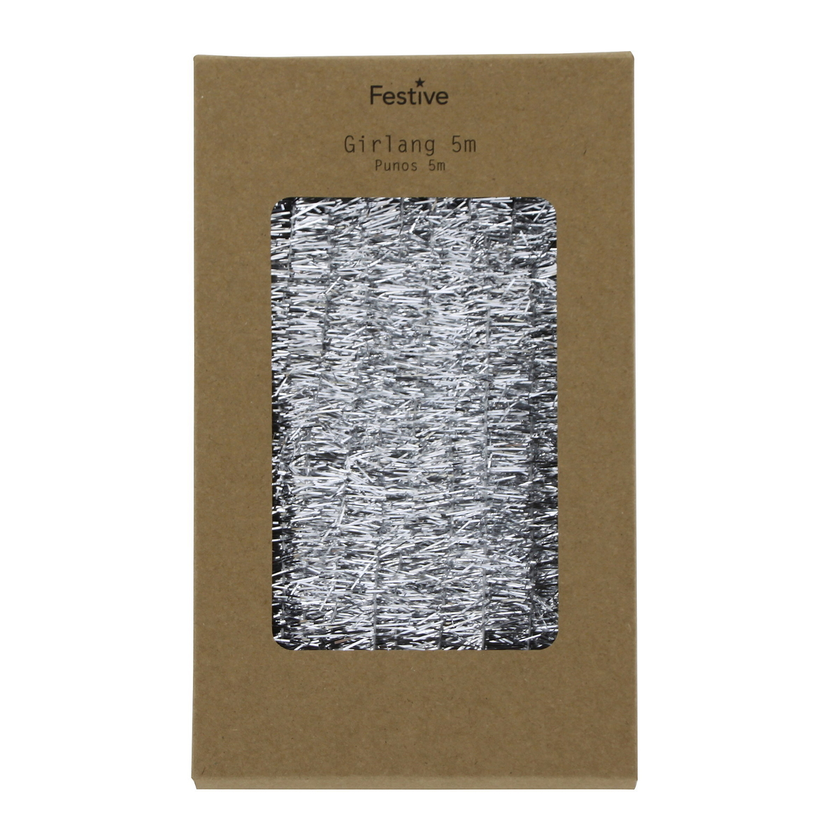 Luciaglitter silver, glittrande girlang, längd 5 meter | Panduro
