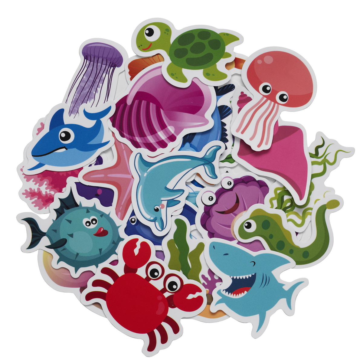 Stora stickers klistermärken med havs-tema, 50 st. 2,5–5 × 2,5–5 cm ...