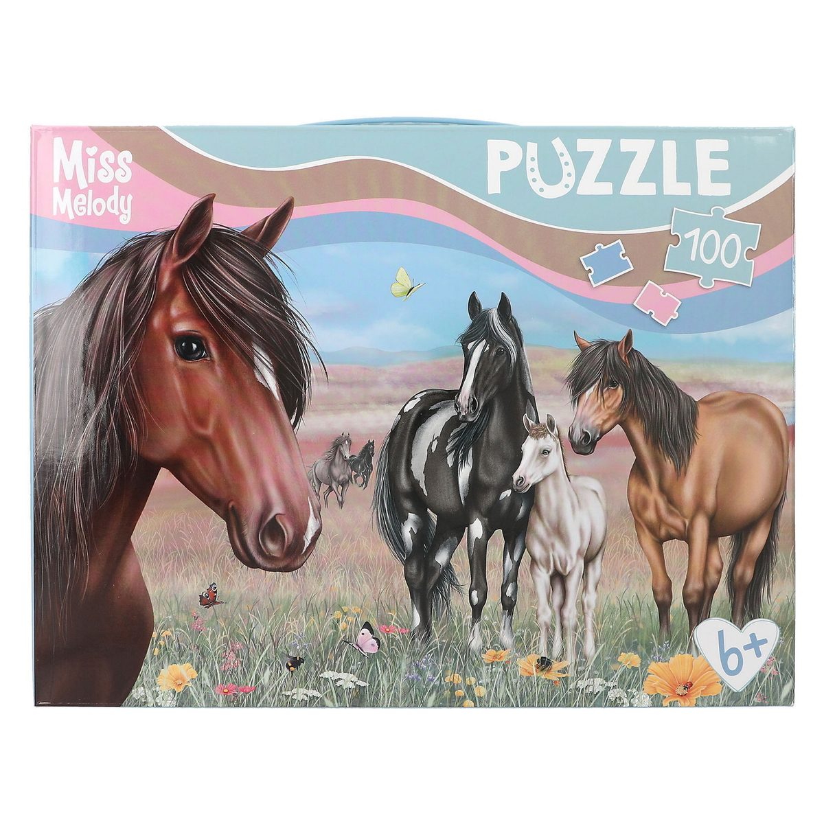 Miss Melody pussel Hästarna i hagen, 100 stora bitar, 58×40 cm | Panduro