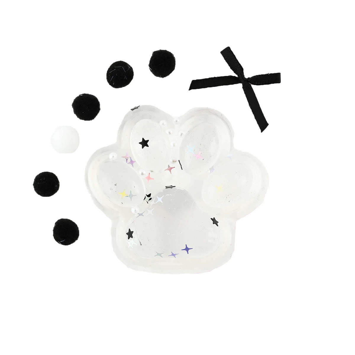 Squeezy squeeze katt-tass! Klämvänlig transparent klämleksak 7,5×6 cm ...