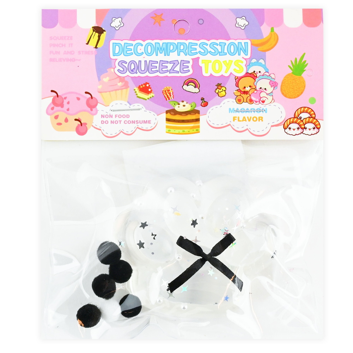 Squeezy squeeze katt-tass! Klämvänlig transparent klämleksak 7,5×6 cm ...