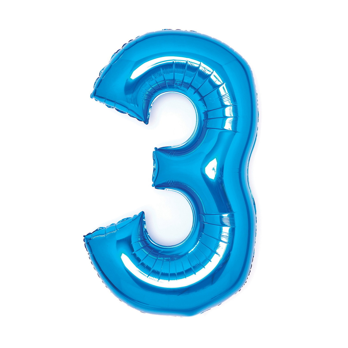 Talballon 66 cm høj, blå metallic tallet 3 – pynt op til ...