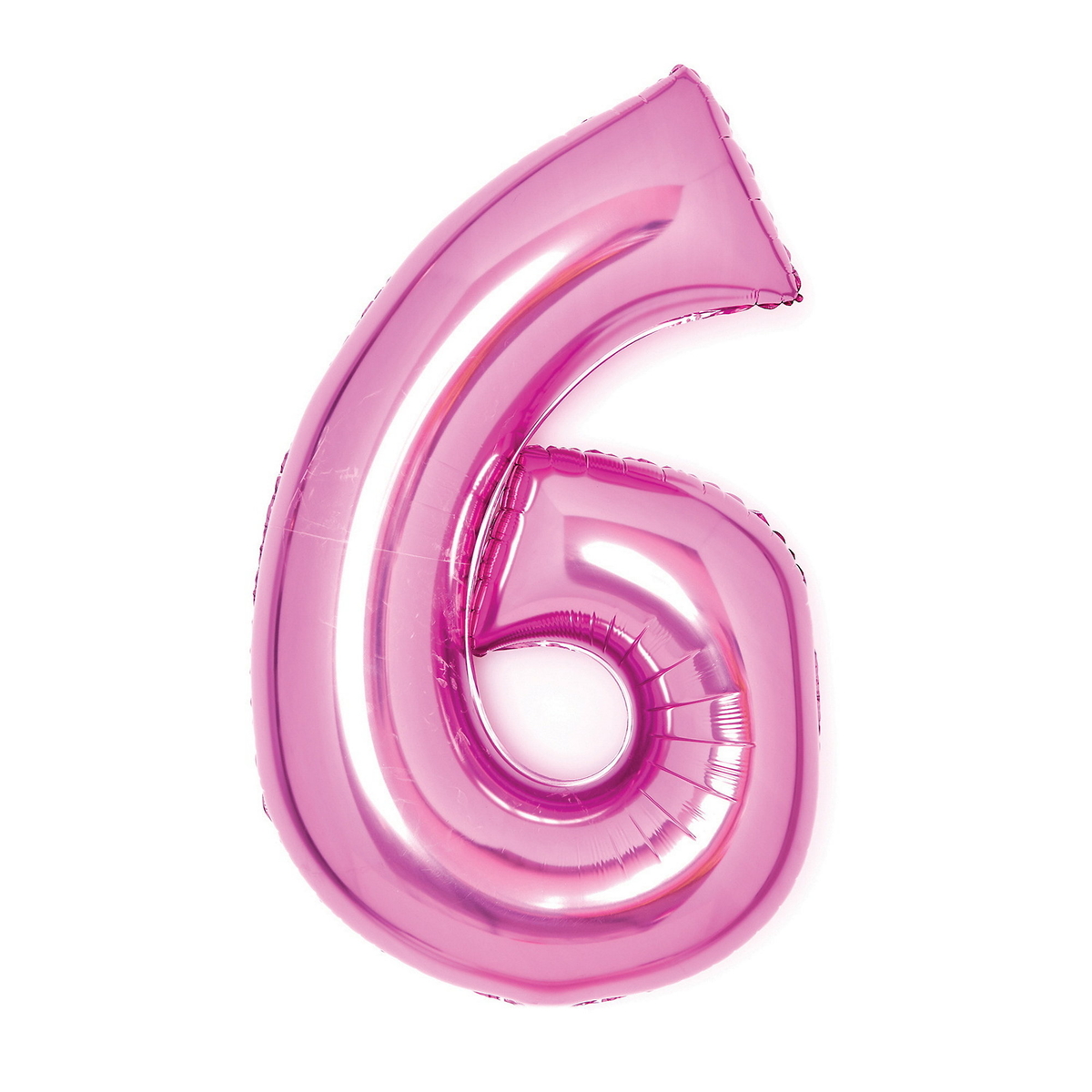 Talballon 66 cm høj, rosa metallic tallet 6 – pynt op til ...