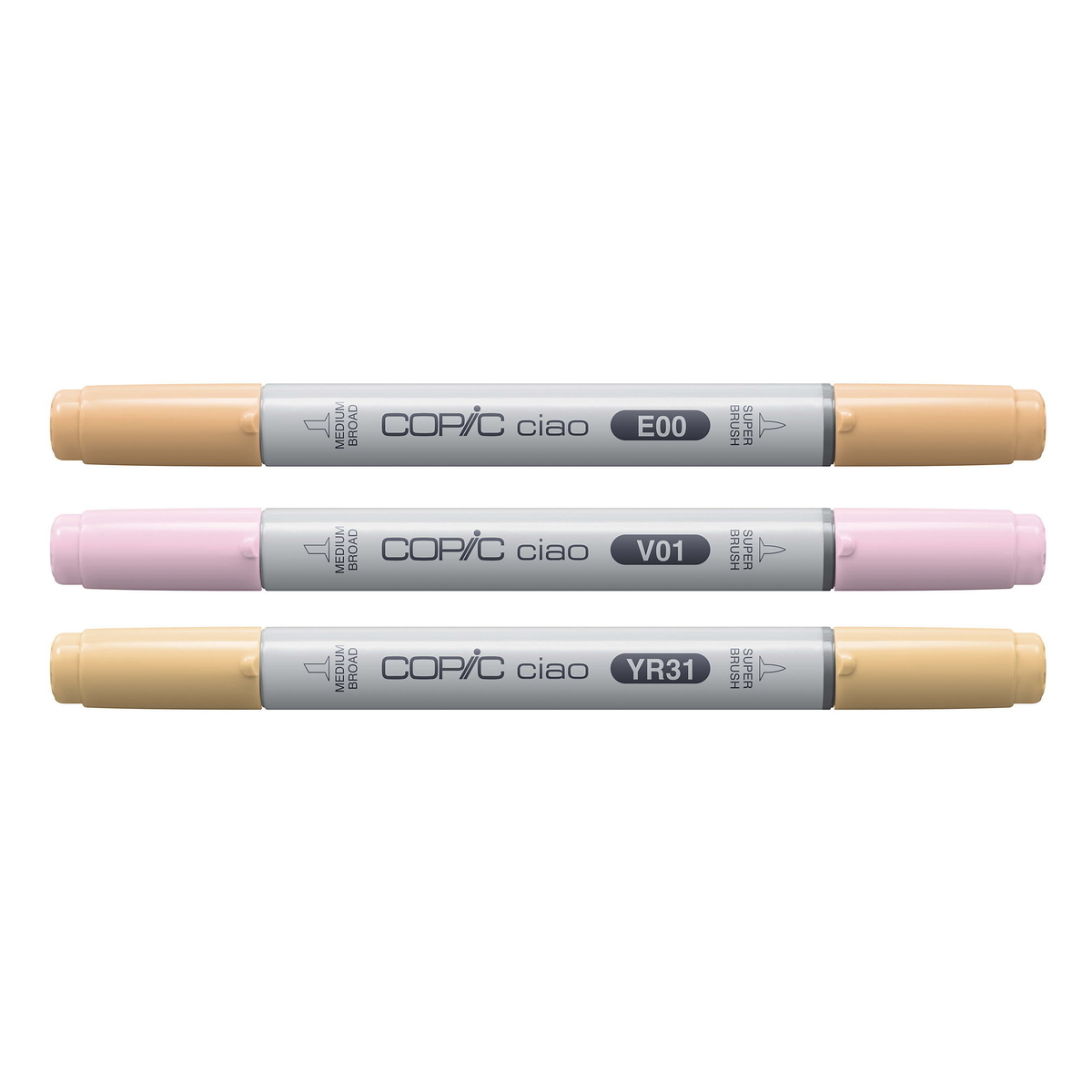 Copic Ciao markers med dubbelspets, 3-pack – Sunset palette | Panduro